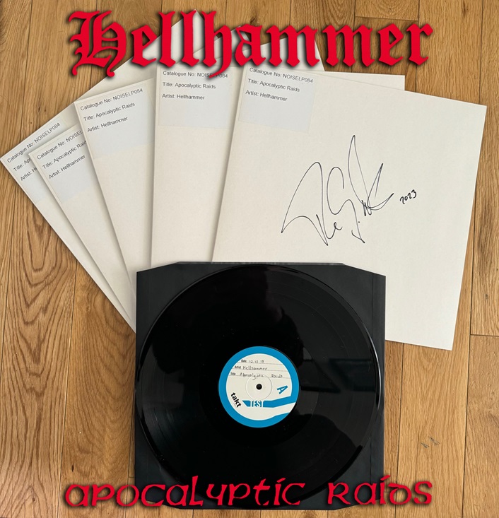 Hellhammer signed test pressing charity auction. – Triptykon